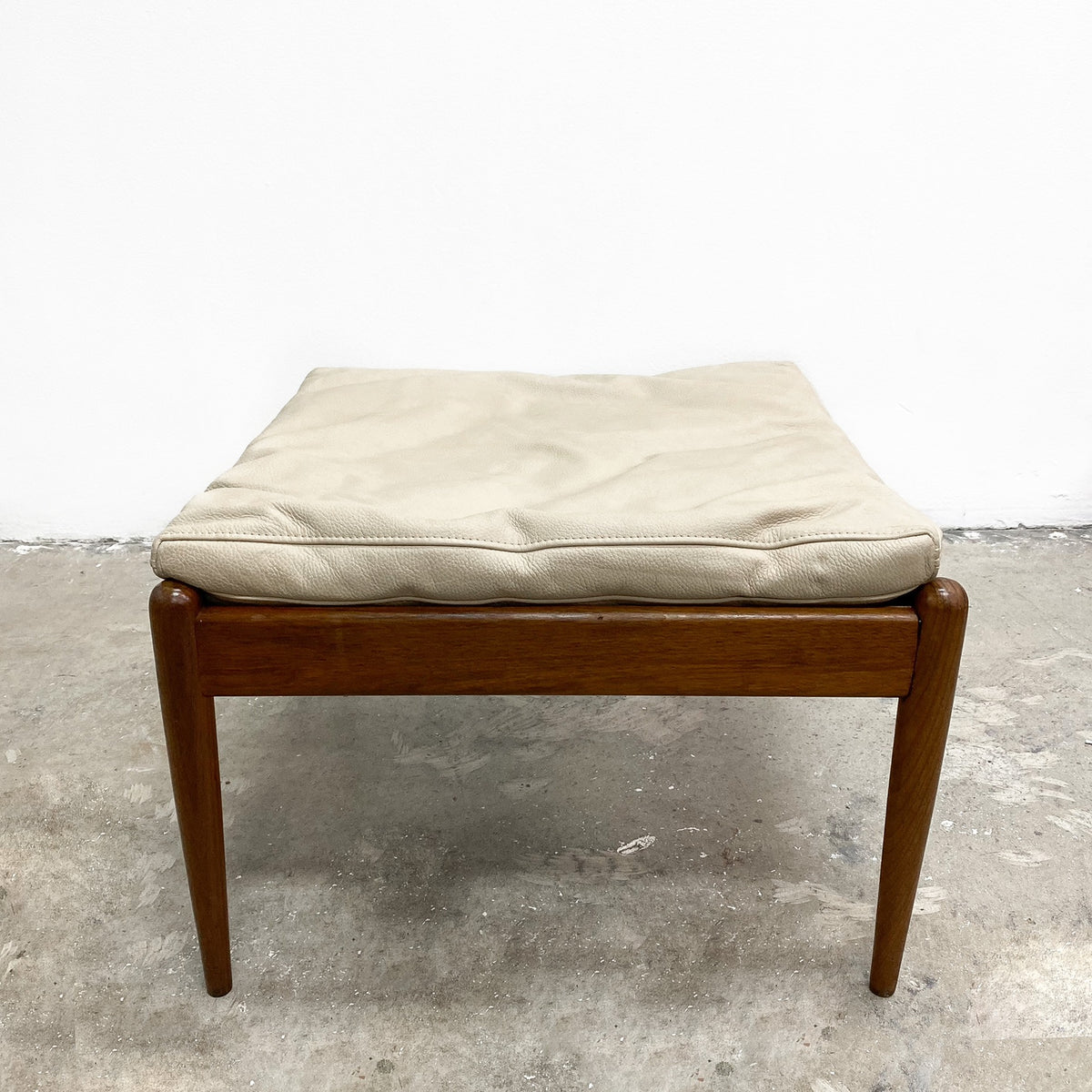 Parker Footstool Side Table With Leather Cushion– The Design Ark