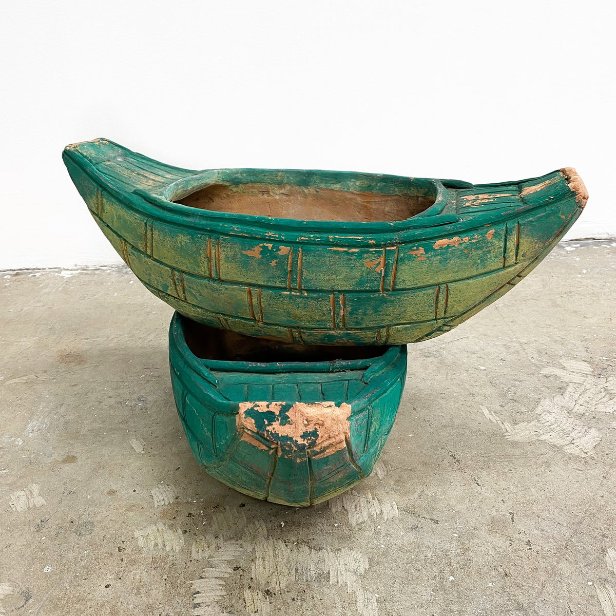 Pair Of Terracotta Boat Shaped Planters– The Design Ark