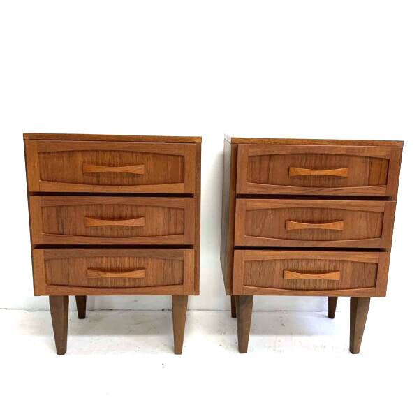 Pair Of Mid Century Burgess Bedside Table – The Design Ark