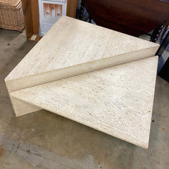 Vintage Split Level Travertine Sectional Coffee Table – The Design Ark